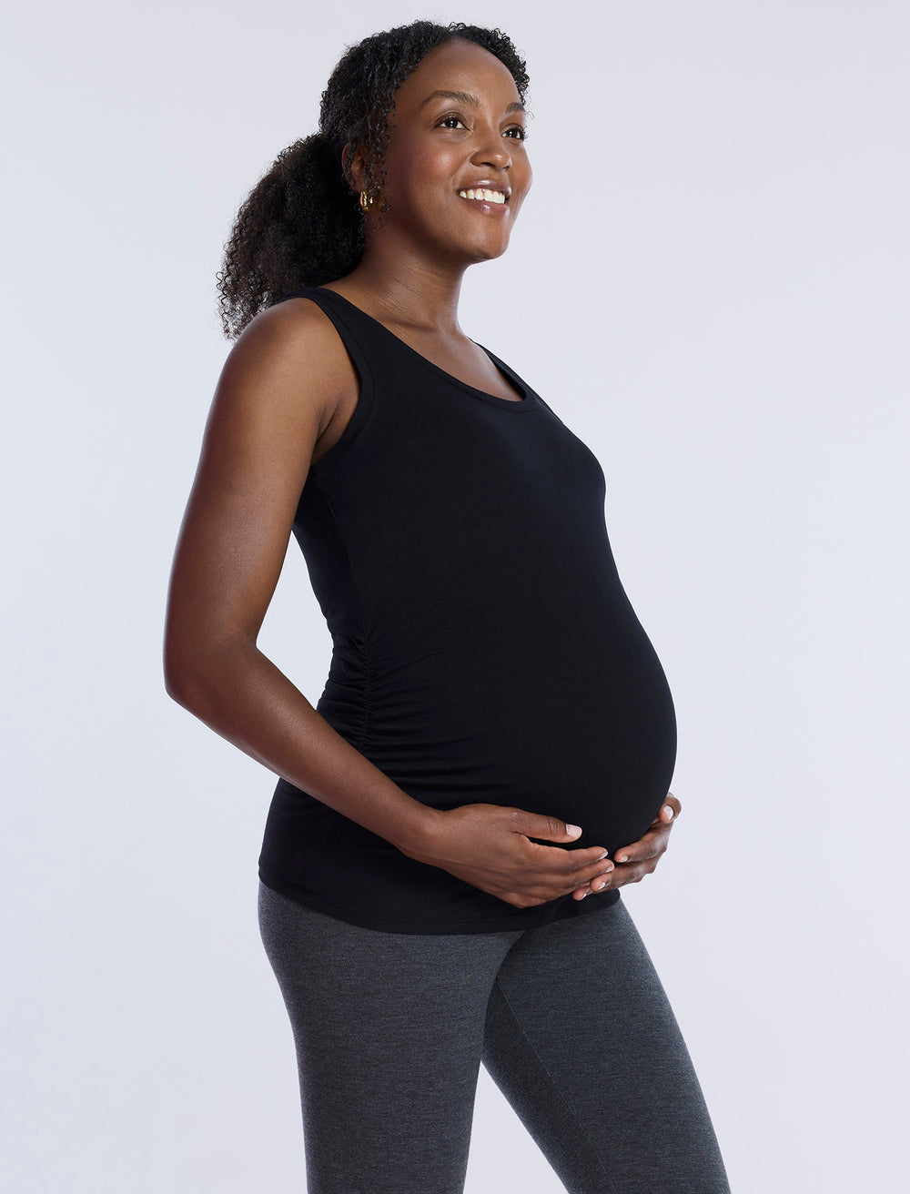 Side Ruched Maternity Tank Top