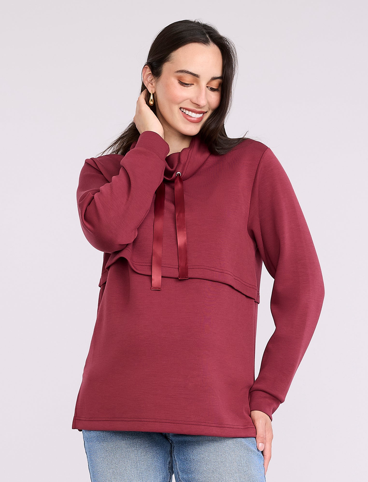 Funnel Neck Nursing Sweatshirt | Motherhood